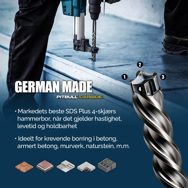 10 x 465mm | Armert Betong, Mur, Stein | Markedets beste betongbor | F ...