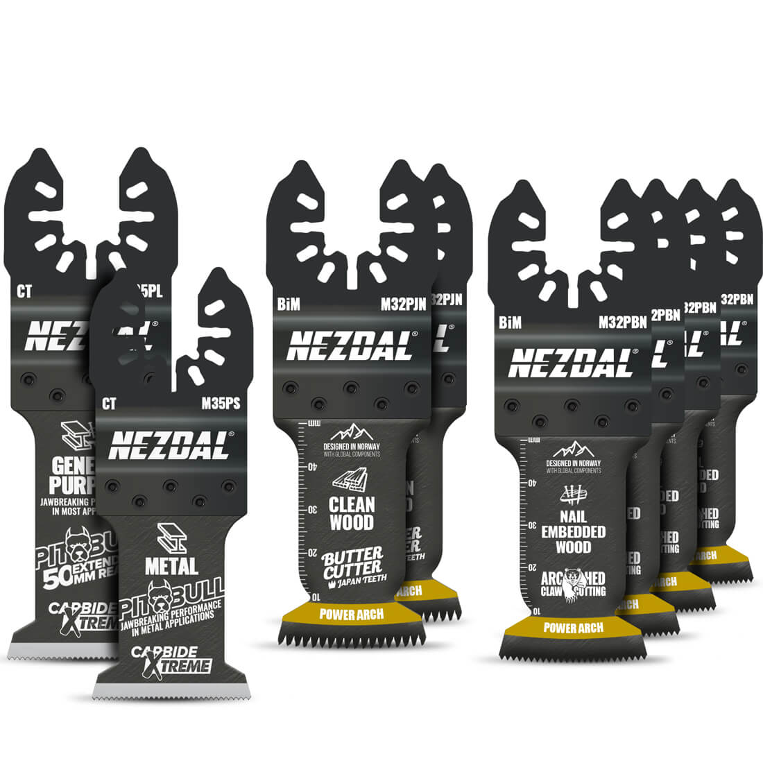 Snekkerens Utvalgte 2025 | 8 stk multikutterblader | Inkl. oppbevaring ...