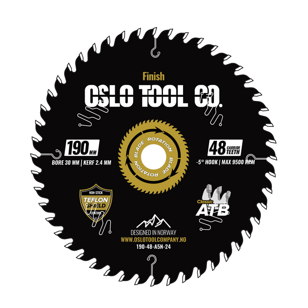 Sirkelsagblad 190x30mm 48 tenner - Oslo Tool Company AS